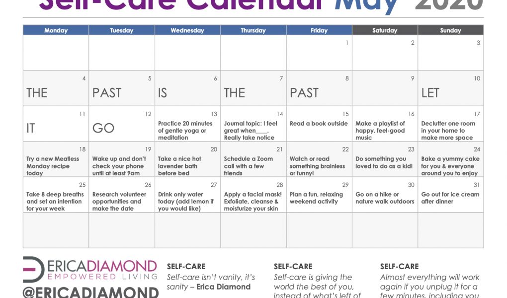 Self-Care Monthly Calendar - Erica Diamond